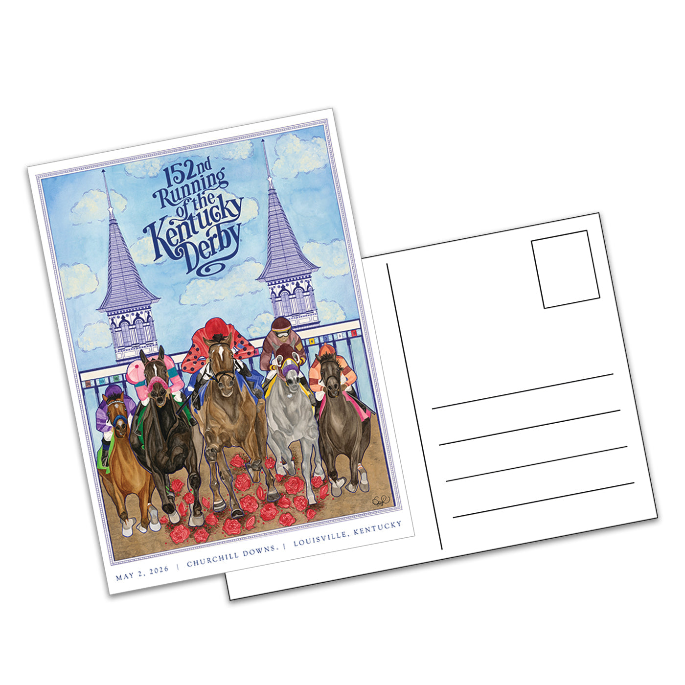 152nd Kentucky Derby Art Postcard — Horse and Hound Gallery