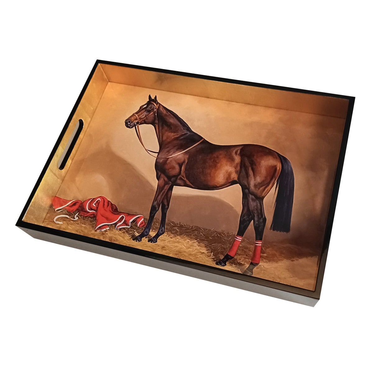 Bay Thoroughbred Portrait Lacquered Serving Tray by Julie Wear — Horse ...