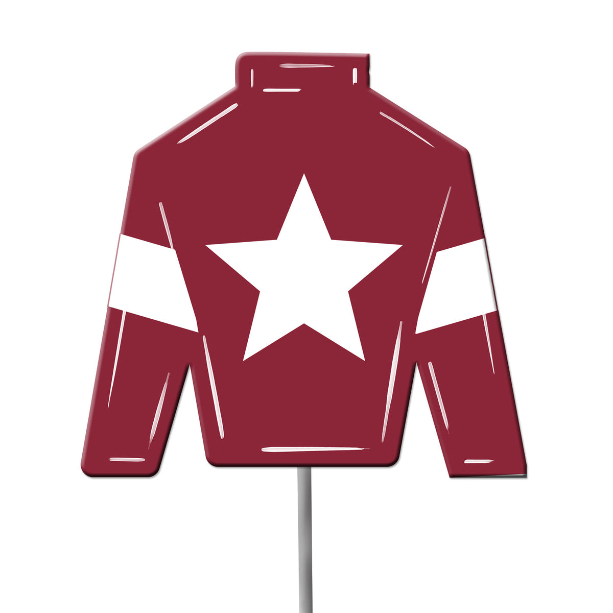 Jockey Silks Garden Stake - Party Decoration - Maroon & White Star ...