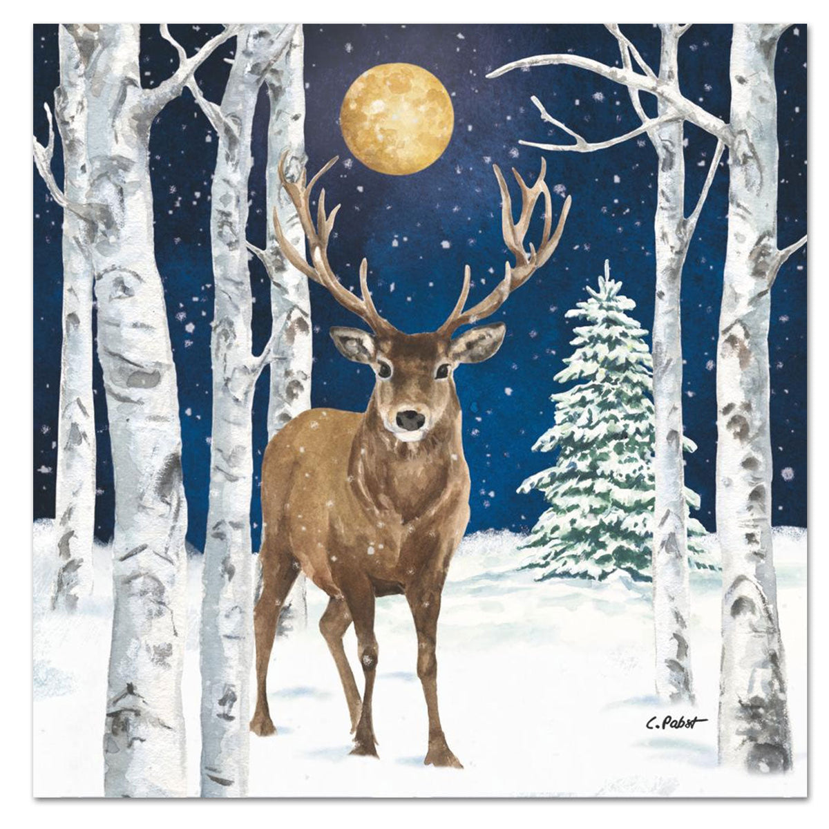 Midnight Moon Winter Stag Paper Luncheon Napkins — Horse and Hound Gallery
