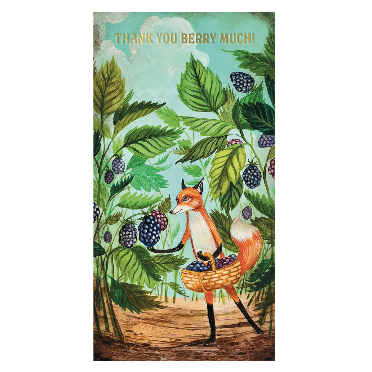 Thank You Berry Much Fox Note Card — Horse and Hound Gallery