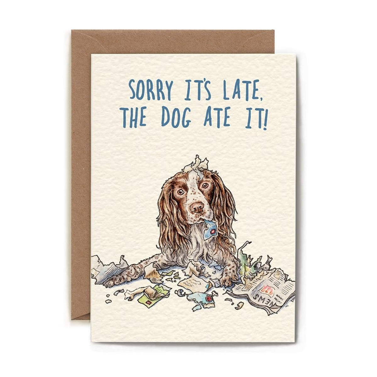 Sorry It's Late - Funny Dog Note Card — Horse and Hound Gallery