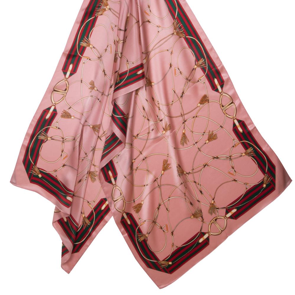 Gilded Stirrup and Tassels Silk Scarf - Blush — Horse and Hound Gallery