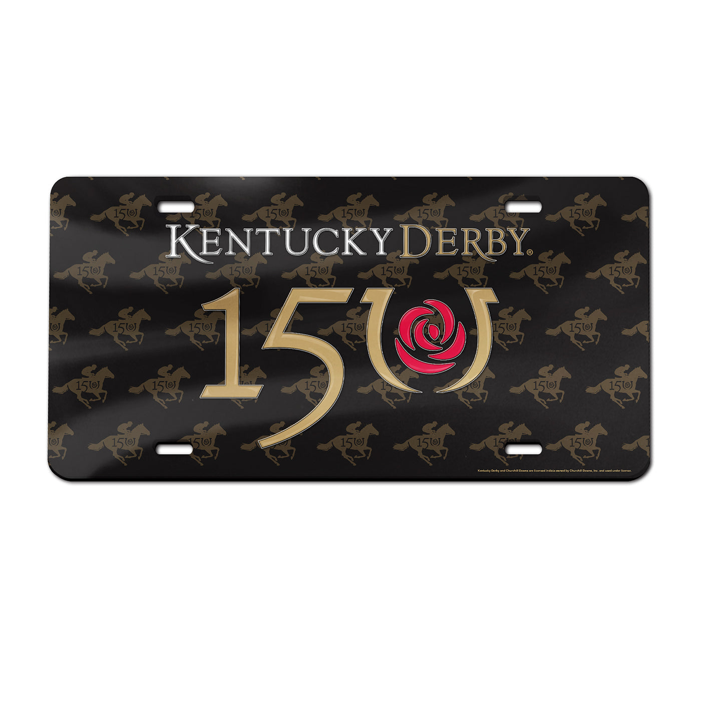 150th Kentucky Derby License Plate - Crystal Black Mirror Finish ...