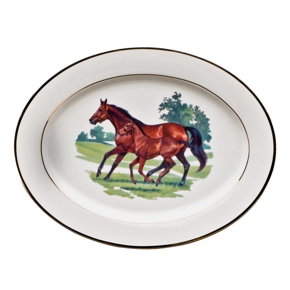 Bluegrass Platter 14.25" - Julie Wear Equestrian Tableware — Horse and ...