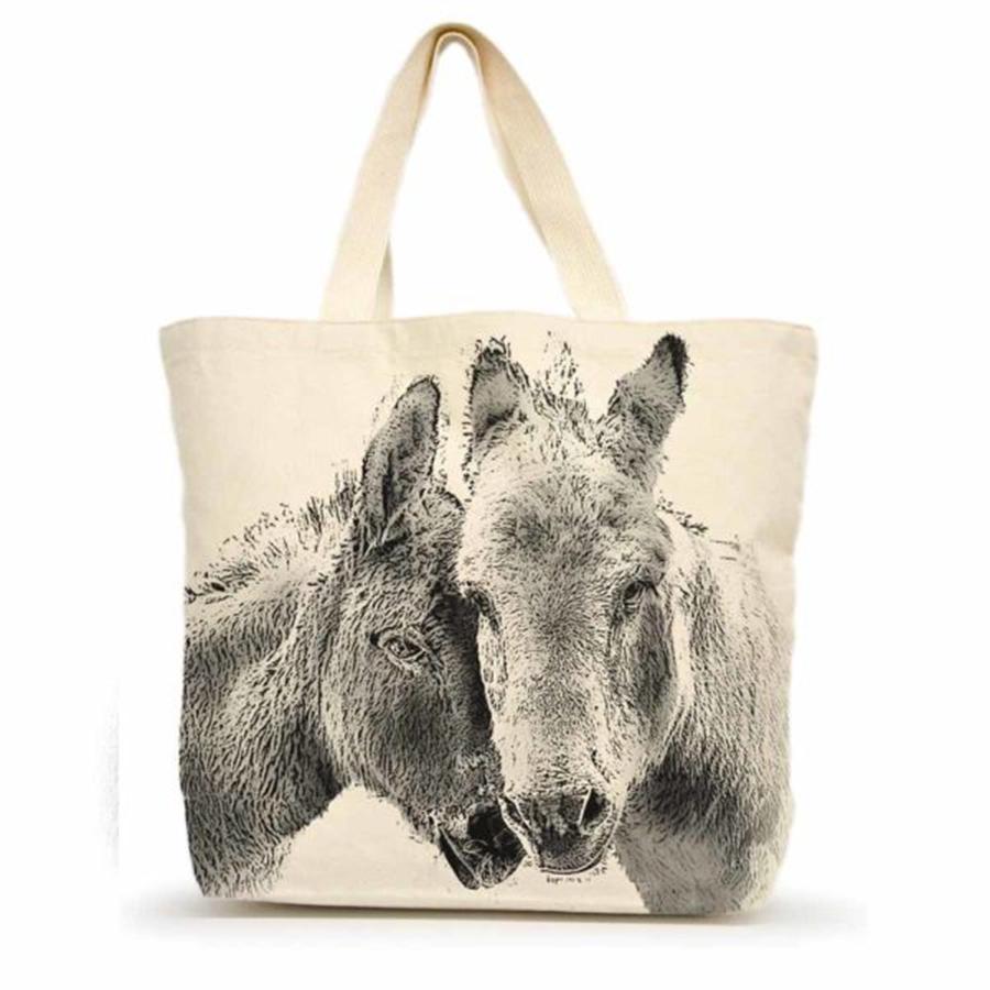Donkeys Large Canvas Tote by Eric & Christopher — Horse and Hound Gallery