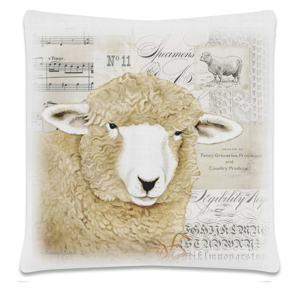 Country Barnyard Sheep Accent Pillow — Horse and Hound Gallery