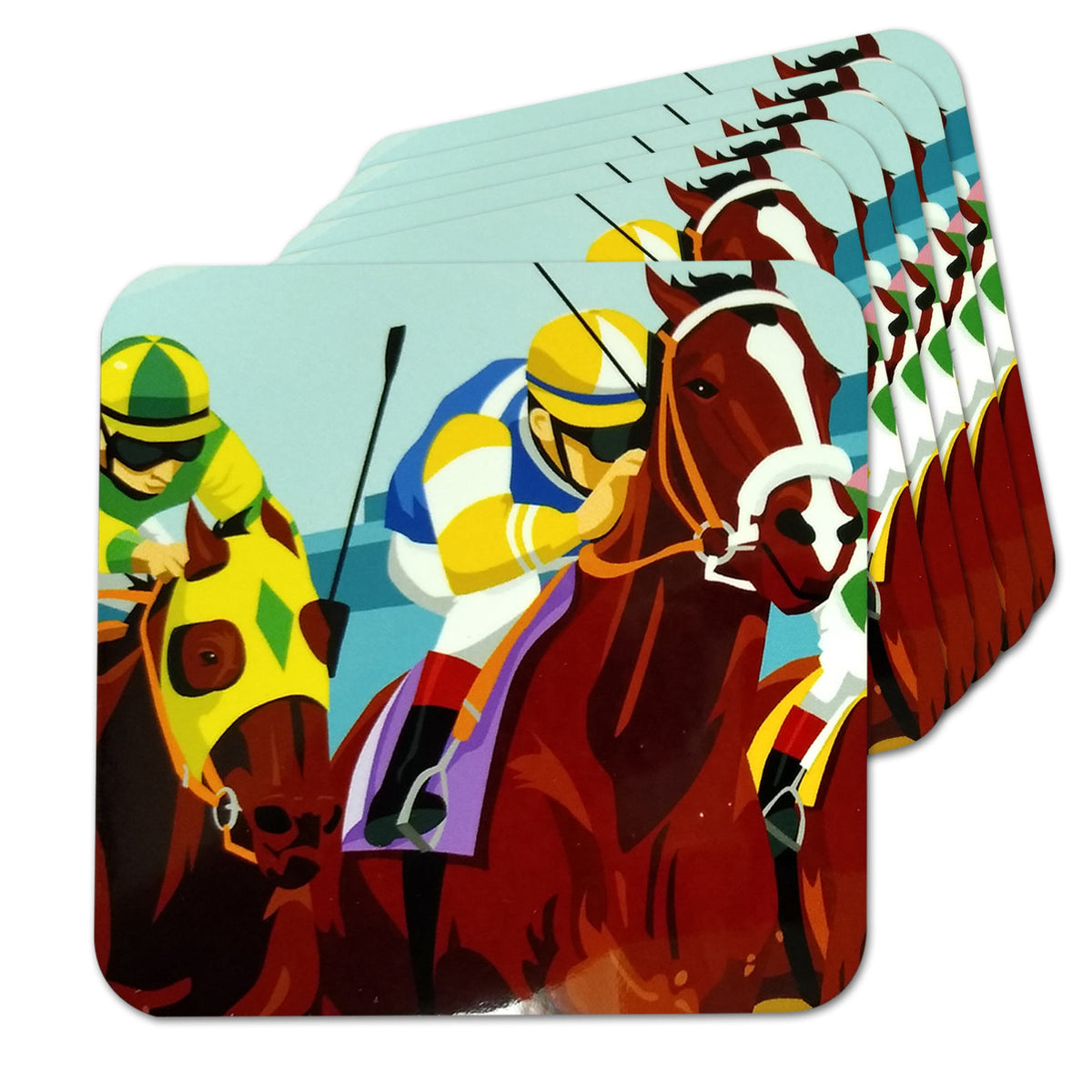 Derby Dash Horseracing Coasters - Set of 6 — Horse and Hound Gallery