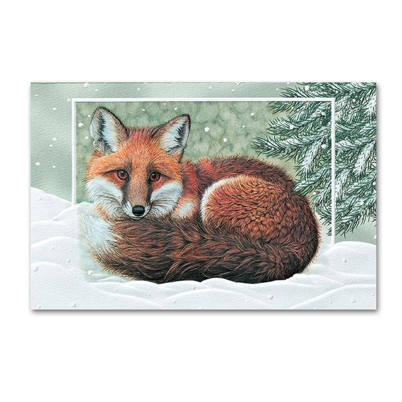 Winter Fox Embossed Holiday Cards — Horse and Hound Gallery