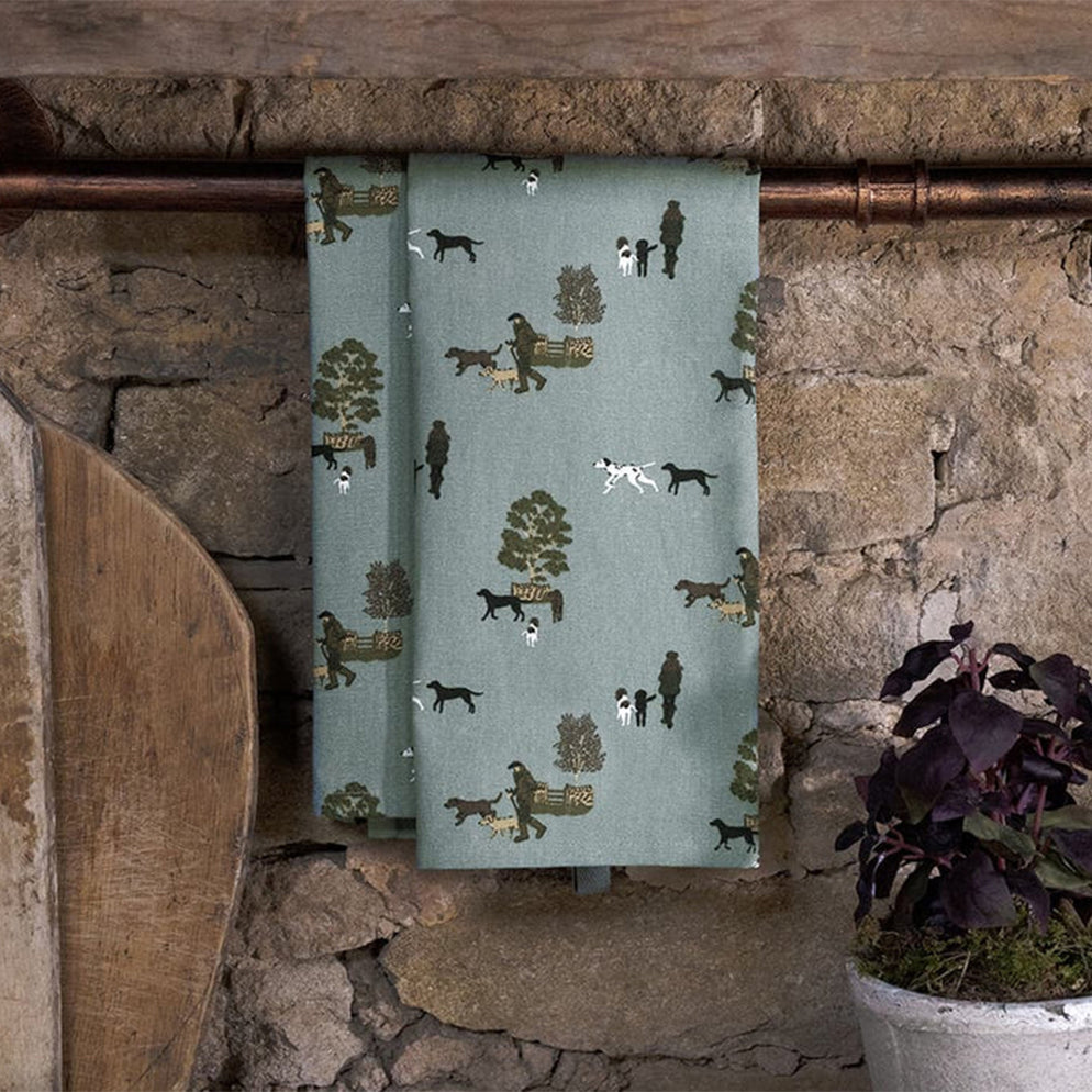 Woodland Dog Walks Cotton Tea Towels - Set of 2 by Sophie Allport ...