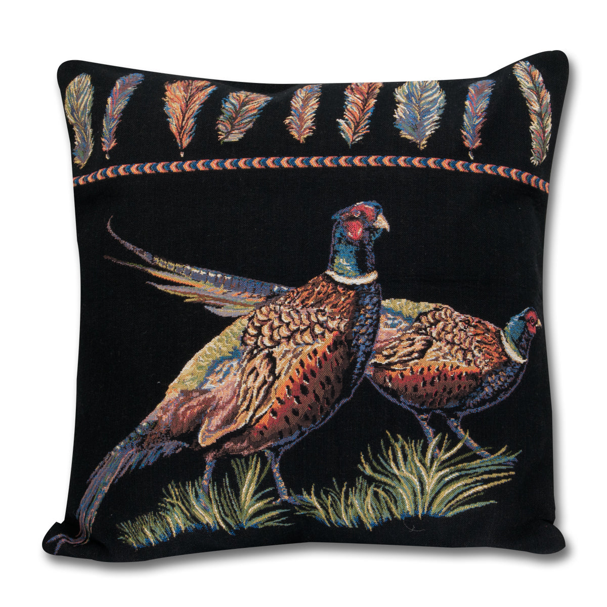 Pheasants & Feathers Tapestry Pillow — Horse and Hound Gallery
