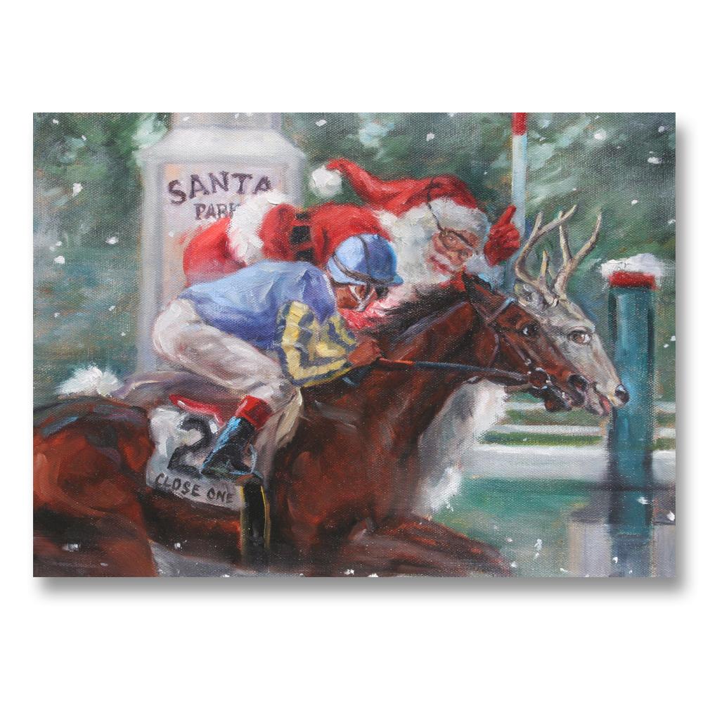 Santa Park Feature Race, Horse Racing Christmas Cards by Susany — Horse ...