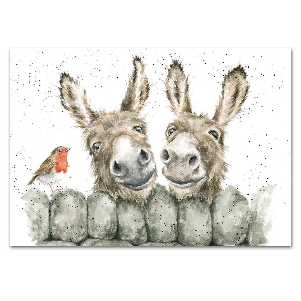 Hee Haw Donkeys Note Card by Wrendale — Horse and Hound Gallery
