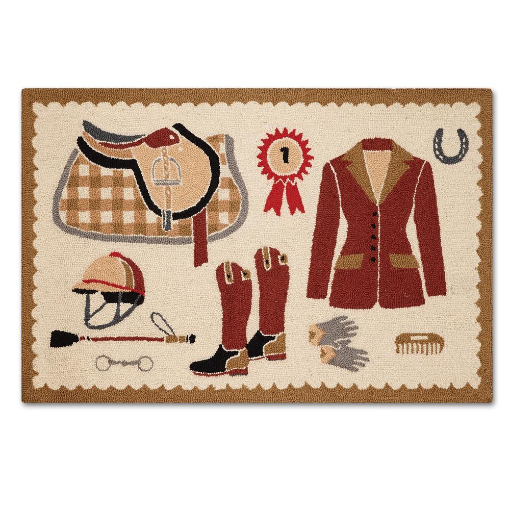 Riding Club Equestrian Wool Accent Rug — Horse and Hound Gallery