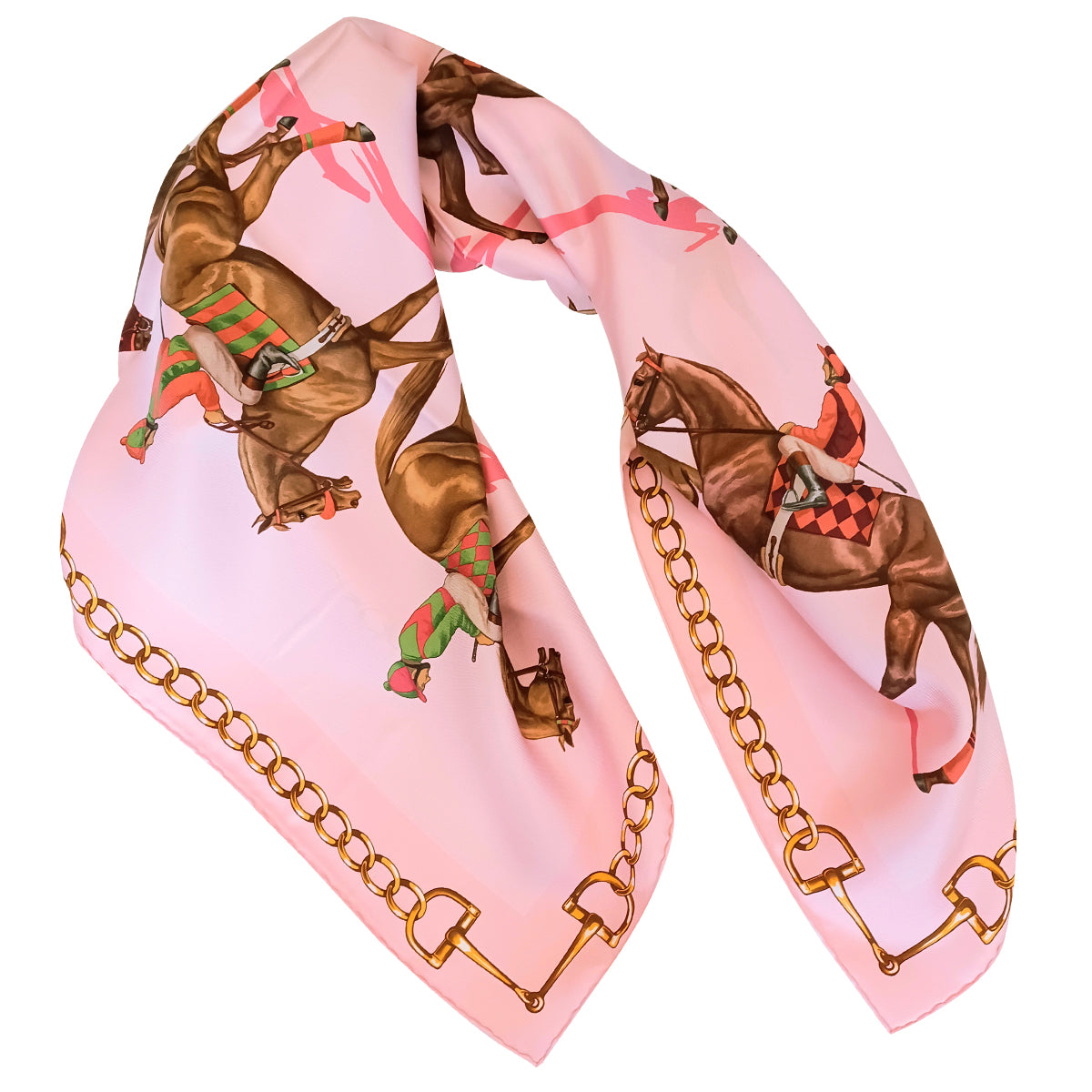 Post Parade Horse Racing Silk Scarf by Julie Wear - Pink — Horse and ...